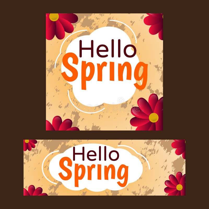 Hello Spring Season Banner Vector Art Illustration Stock Vector ...