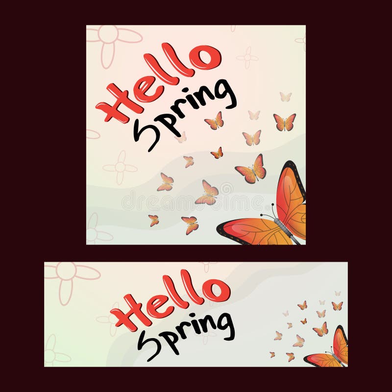 Hello Spring Season Banner Vector Art Illustration Stock Vector ...