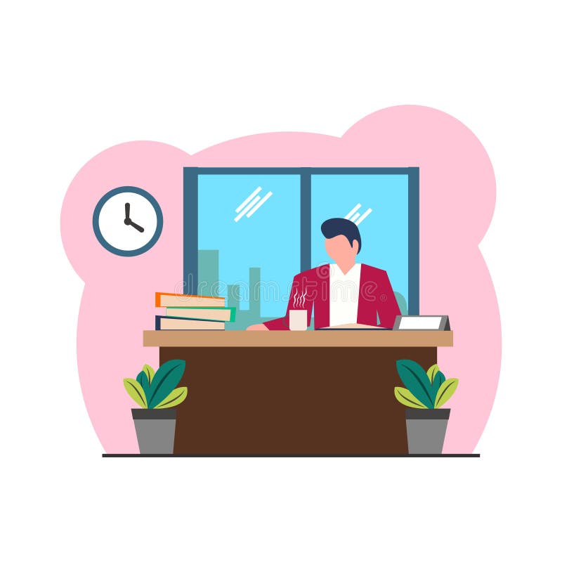 Hero Working Vector Art Illustration Stock Vector - Illustration of ...