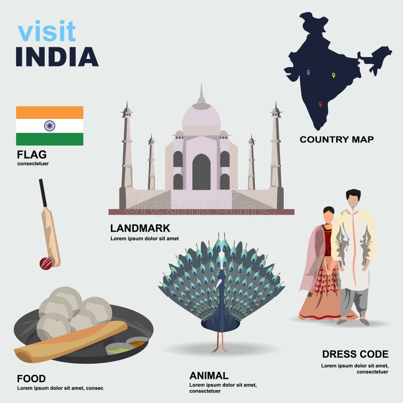India Country Detail Vector Illustration Stock Illustration ...