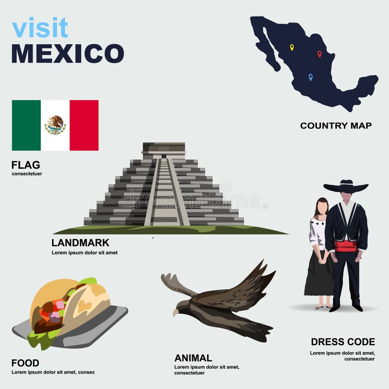 Mexico Country Detail Vector Illustration Stock Illustration ...