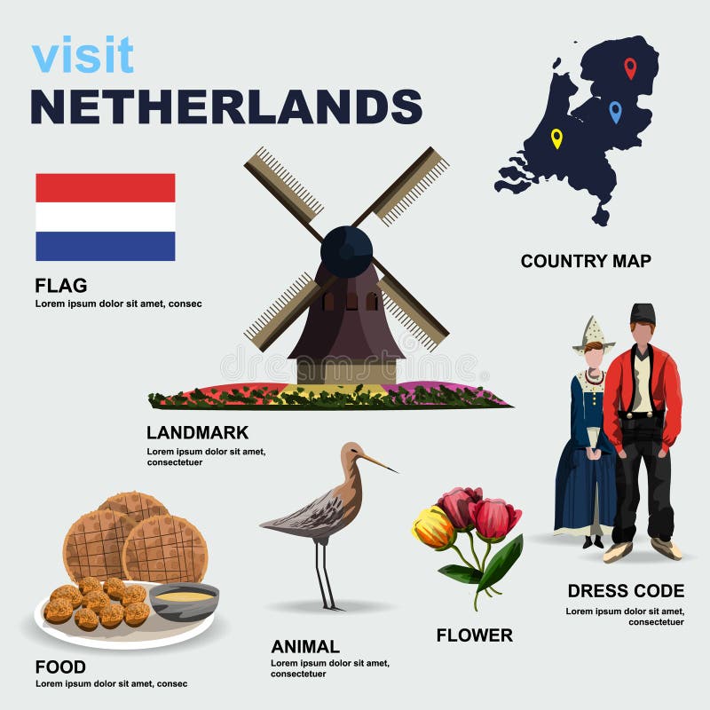 Netherlands Country Detail Vector Illustration Stock Illustration ...