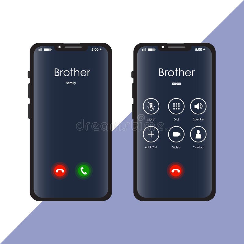 Phone with Brother Calling Screen Illustration Stock Illustration ...