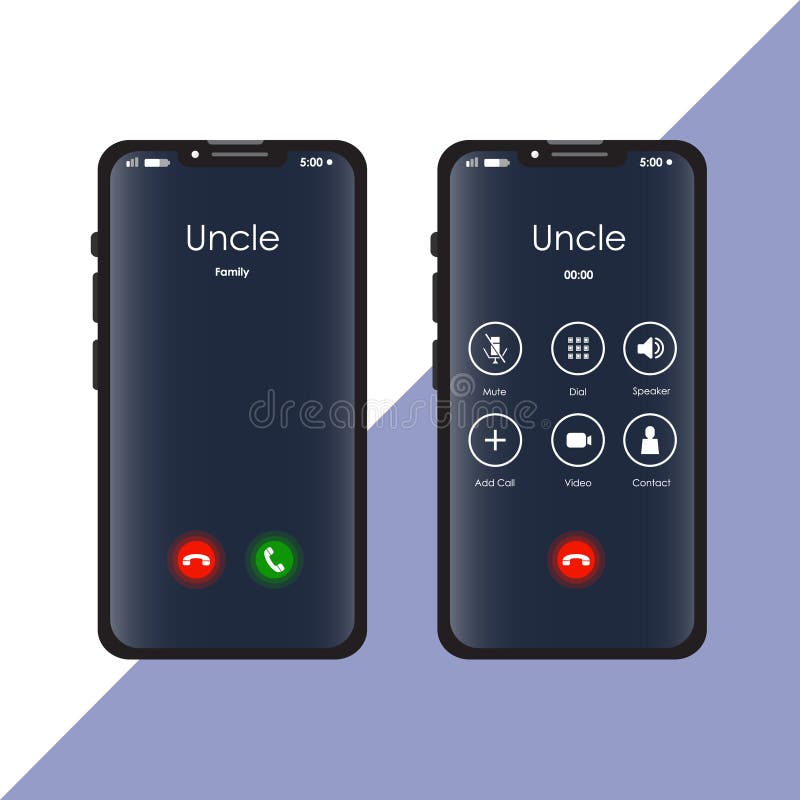 Phone with Uncle Calling Screen Illustration Stock Illustration ...