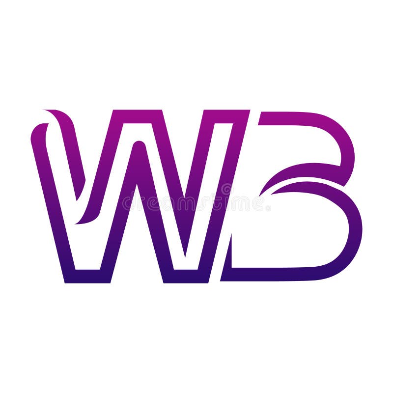 Stylish Creative WB Logo Icon Design Stock Vector - Illustration of ...