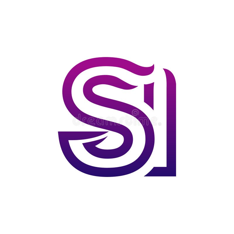 Stylish Creative SI Logo Icon Design Stock Vector - Illustration of ...