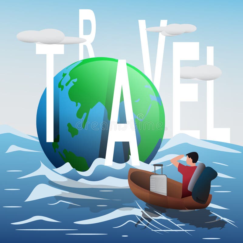 Creative Travel the World Vector Art Illustration Stock Vector ...