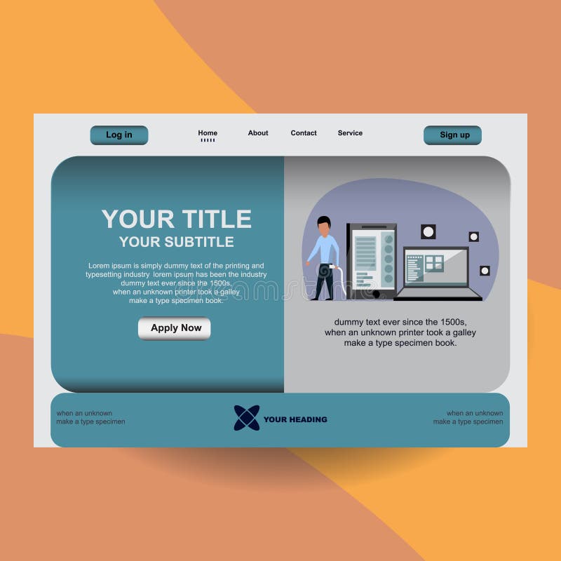 Web Site Design Template Vector Art Stock Vector - Illustration of ...