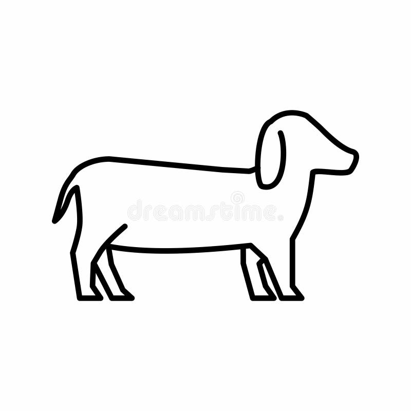 Dachshund Long Dog Outline Vector Illustration Stock Vector ...