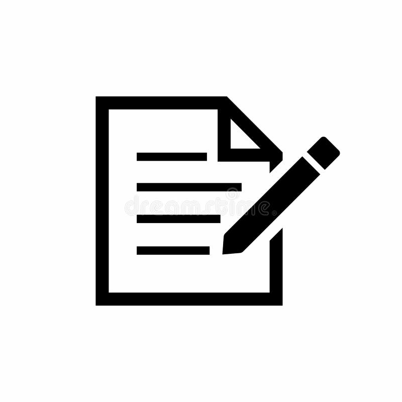 Simple and Clean Document Edit, Report, Statement Outline Vector Icon ...