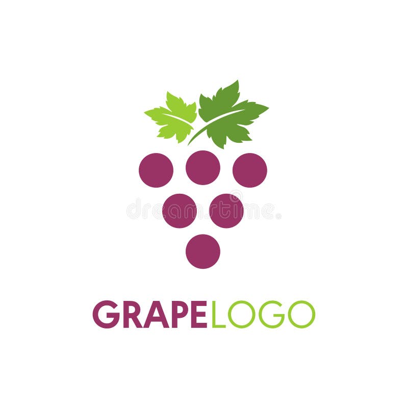 Simple Grape Logo Vector Template Stock Vector - Illustration of ...