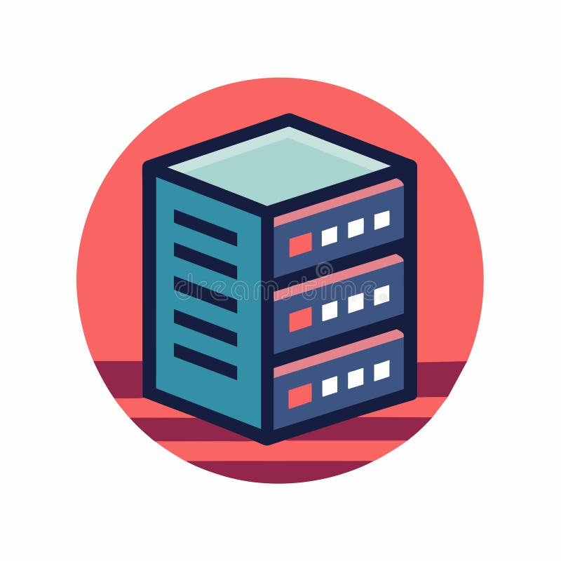 A Simple, Clean Icon of a Computer Server Depicted in a Minimalist ...