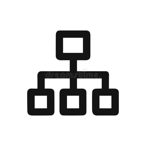 Simple Outline Hierarchy Organization Chart Diagram Structure Element ...