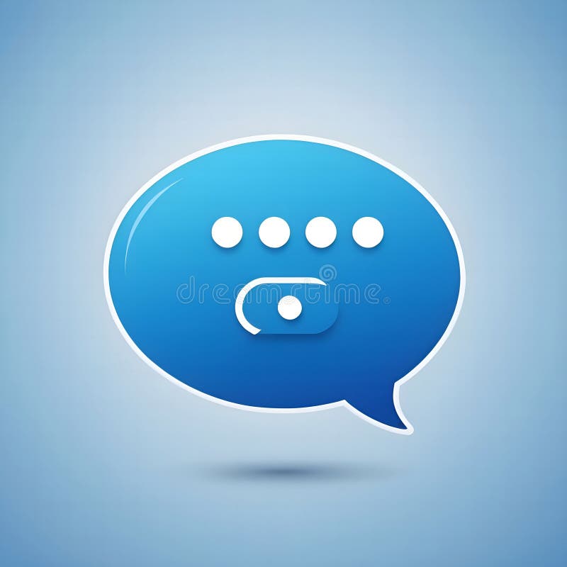 Blue Chat Bubble Icon Illustration Stock Illustration - Illustration of ...