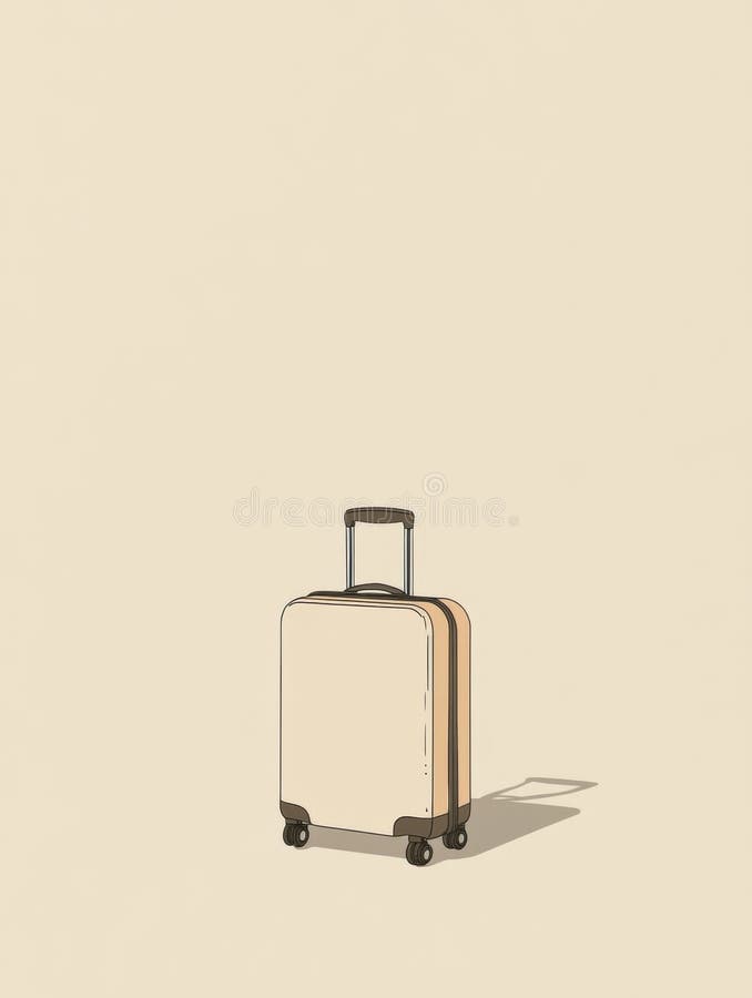 A Simple and Clean Illustration Features a Suitcase with a Handle ...