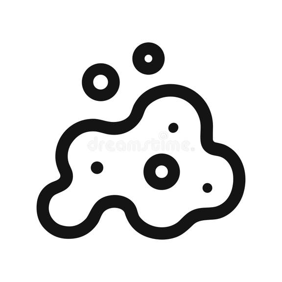 Simple Outline Germ Bacterium Microbe Icon Illustration with Circular ...