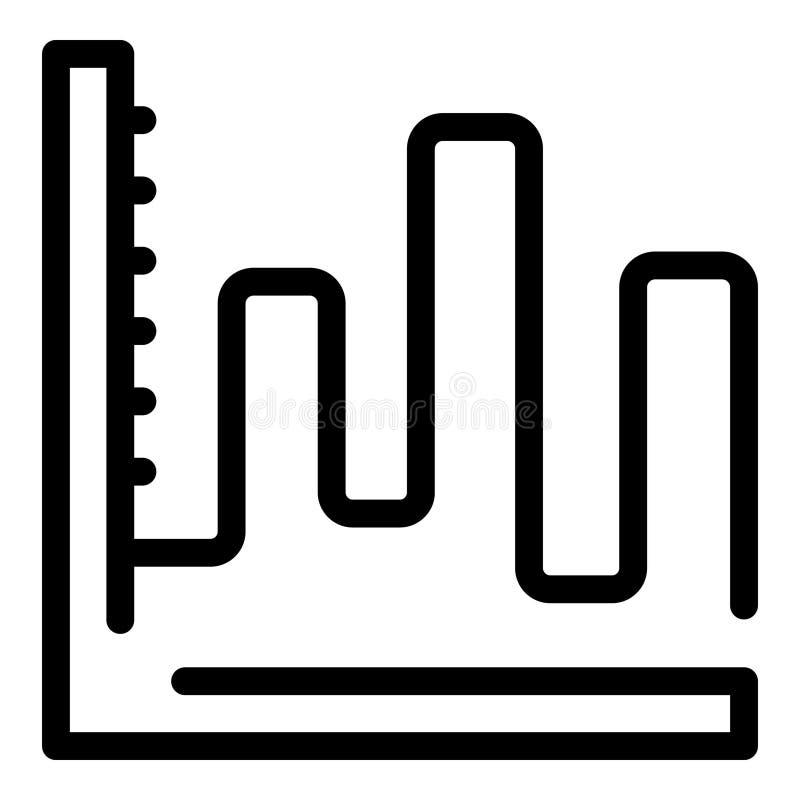 Black Line Graph Icon on White Background Stock Illustration ...