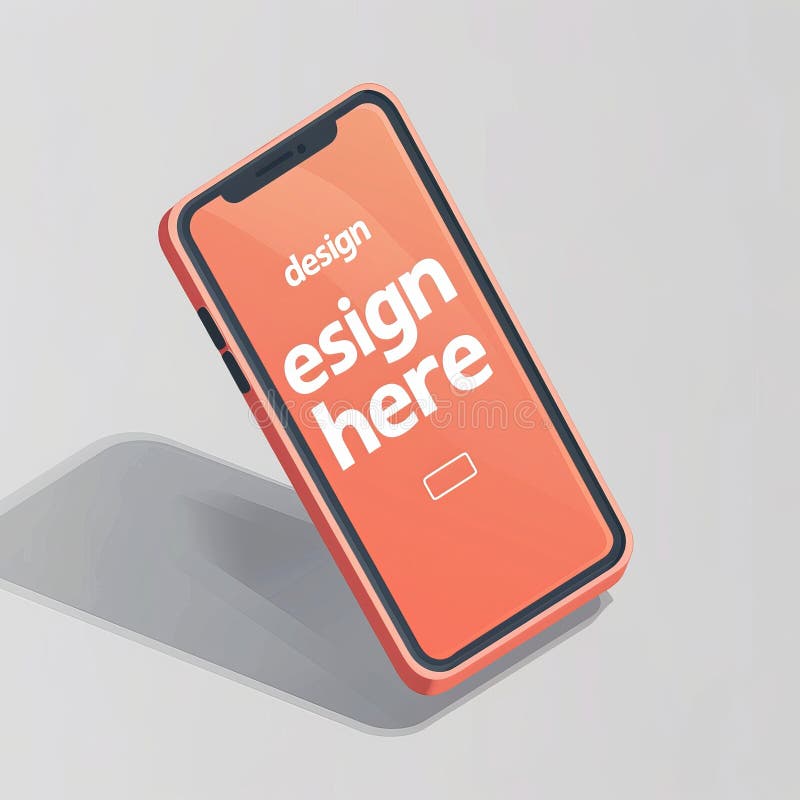 Modern Smartphone Illustration with Customizable Screen for Design Uses ...