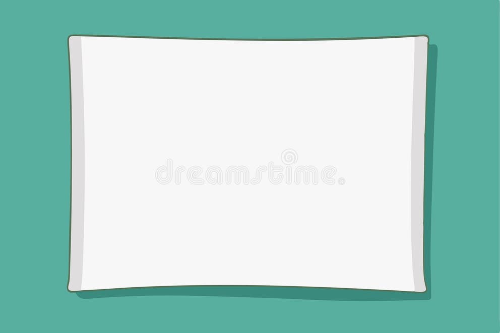 Blank White Rectangular Shape Against Teal Background Stock ...