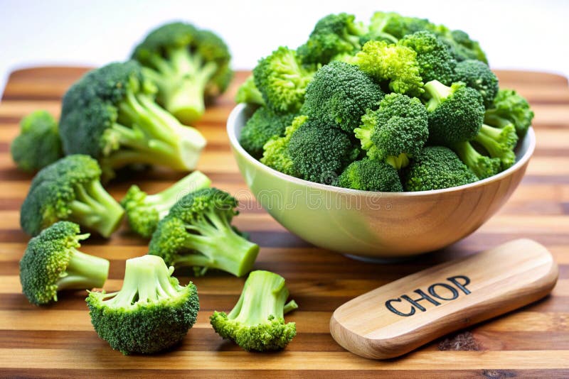 Chop the Broccoli into Small Pieces before Boiling Stock Illustration ...