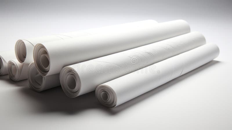A Simple and Clean Image of a Stack of Rolled Up White Papers on a ...