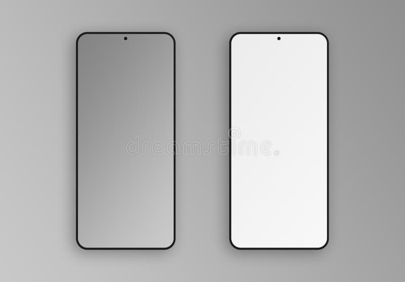 Simple and Clean Isolated Smartphone Screen Mockup. White Mobile Phone ...