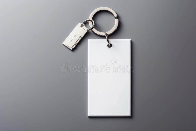 Blank Keychain Mockup on Grey Background Stock Image - Image of design ...