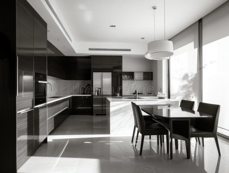 Modern Kitchen Interior stock image. Image of culinary - 373159295