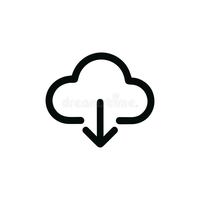 Minimalist Line Style Cloud Downloading Process Symbol Design Icon ...