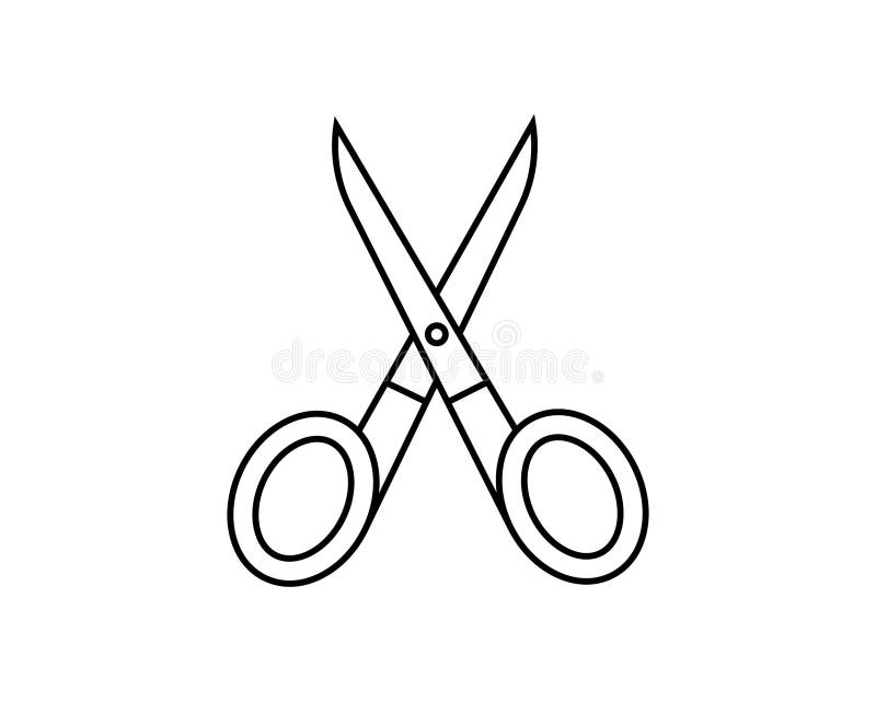 Simple, Clean Line Art Illustration of Scissors. Perfect for Websites ...