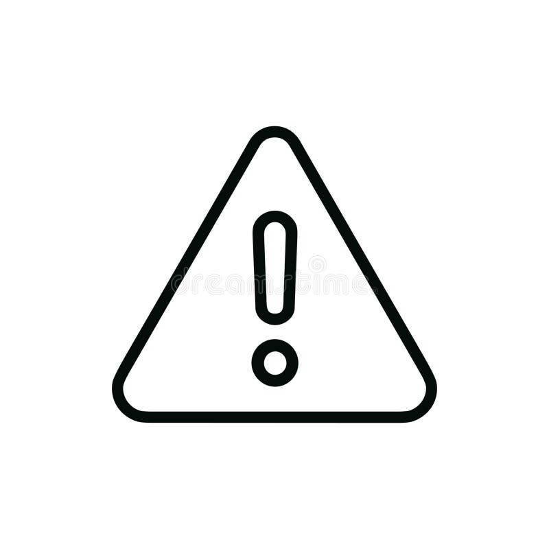 Minimalist Line Style Triangle Exclamation Sign Attention Symbol Icon ...