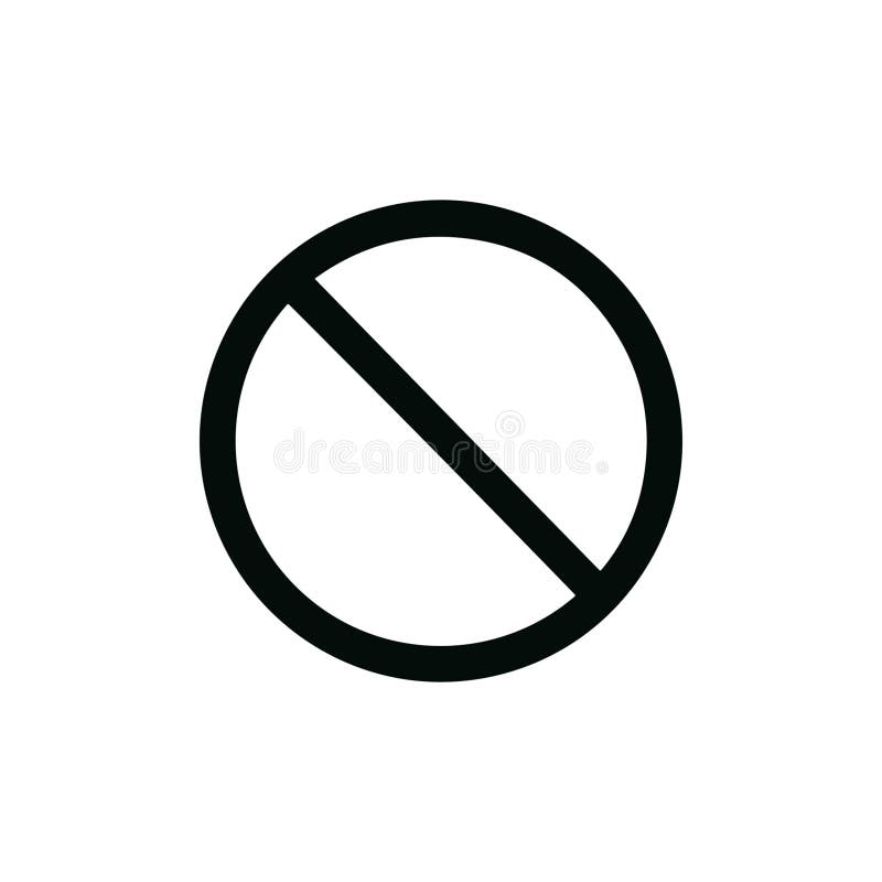 Simple Line Circle Prohibition Sign Warning Symbol Icon Stock ...