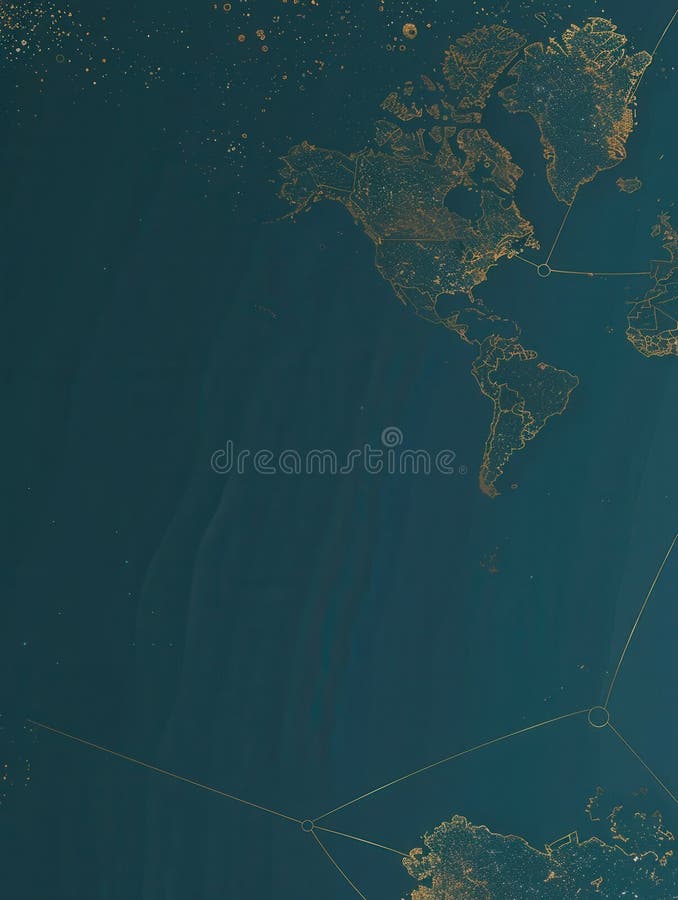 A Simple, Clean-lined Globe Map Featuring Continents Outlined in Light ...