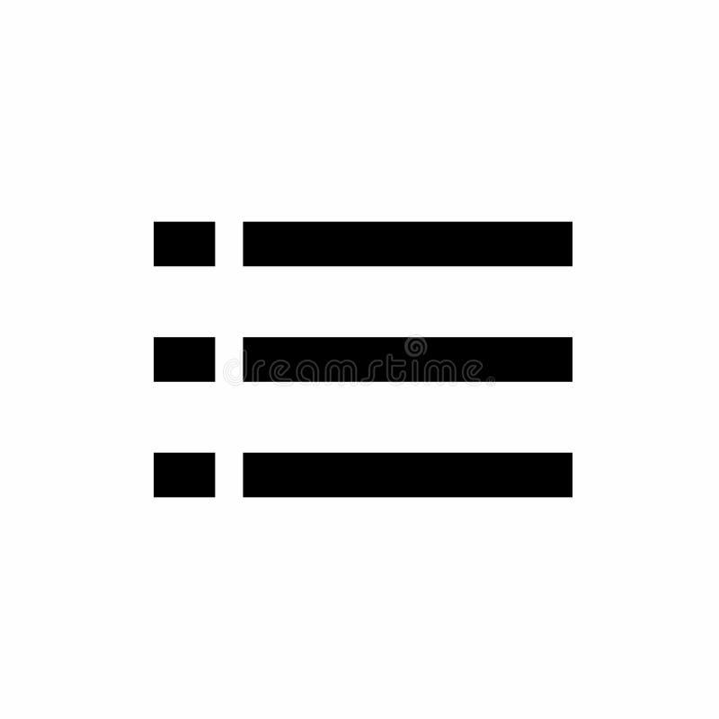 Simple and Clean List, Menu, Three Horizontal Line Vector Icon Stock ...