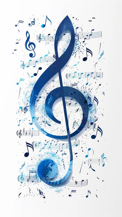 Simple and Clean Minimalistic Style Image of Musical Notes and Melody ...