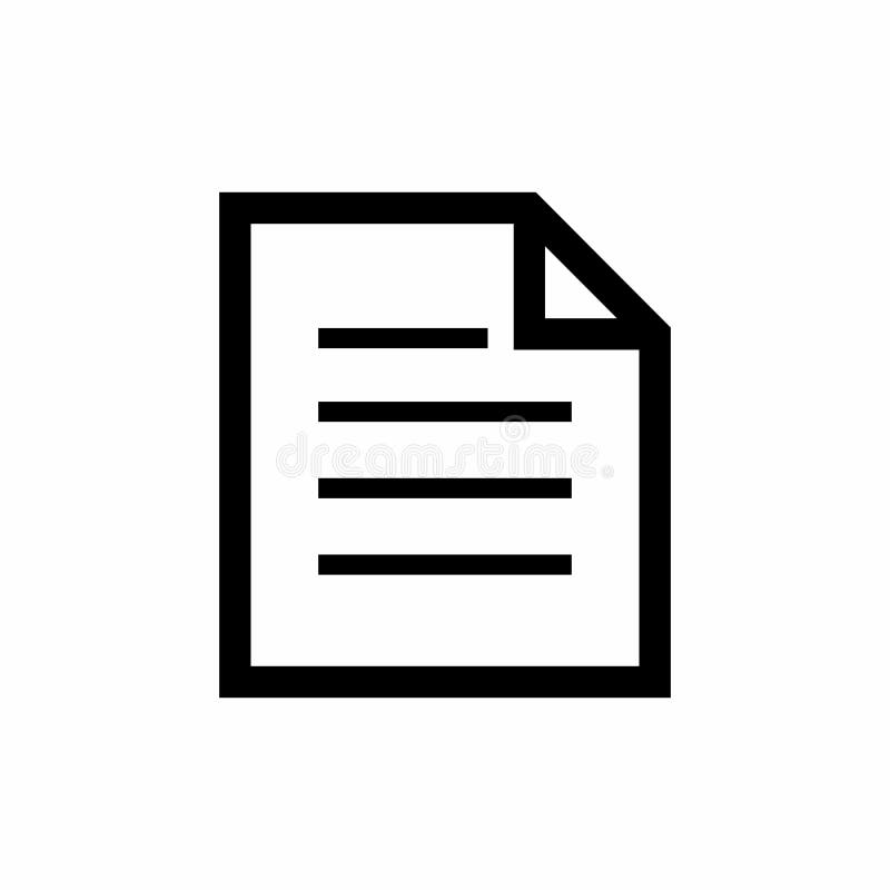 Simple and Clean Office Paper Document Outline Vector Icon Stock Vector ...