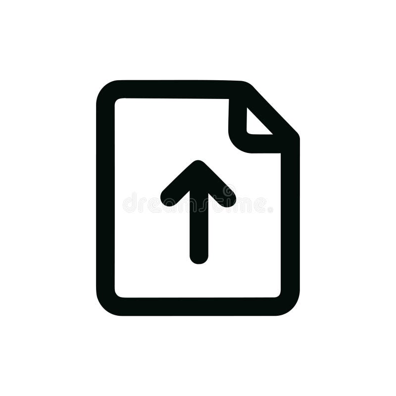 Outline Minimalist File Upload Arrow Data Transfer Icon Stock Illustration - Illustration of ...