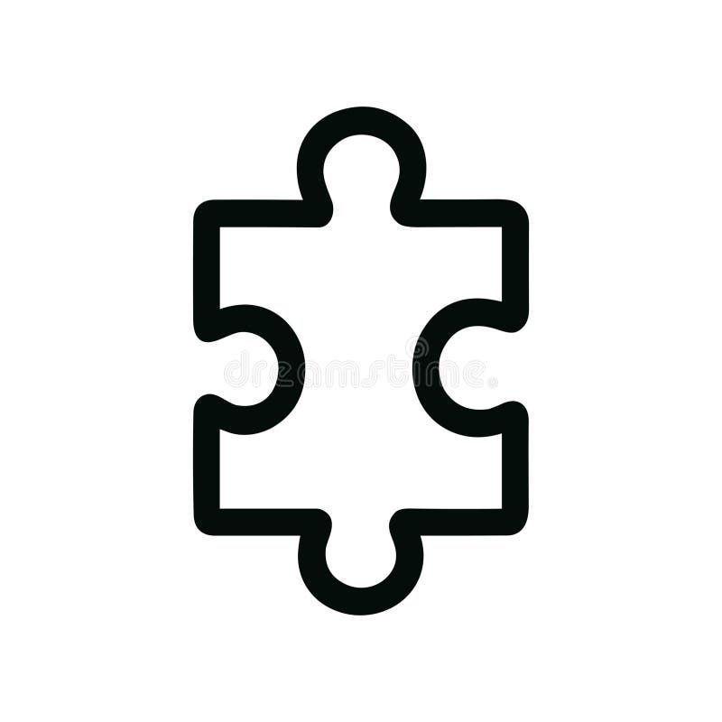Outline Simple Puzzle Piece Jigsaw Shape Icon Design Element Stock ...