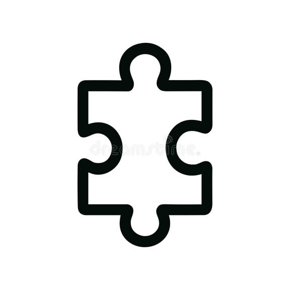 Outline Simple Puzzle Piece Jigsaw Shape Icon Design Element Stock ...