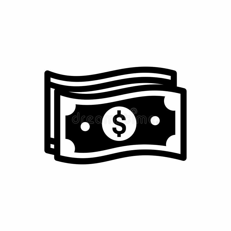 Simple and Clean Pile of Money Outline Icon Vector Stock Vector ...
