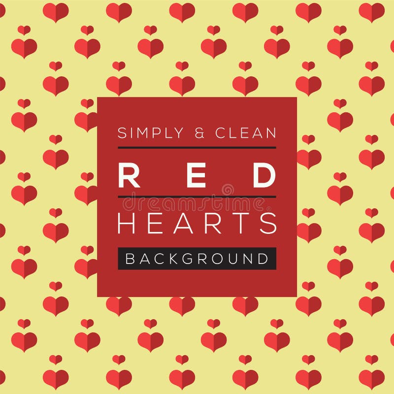 Simple and Clean Red Hearts Background. Stock Vector - Illustration of ...