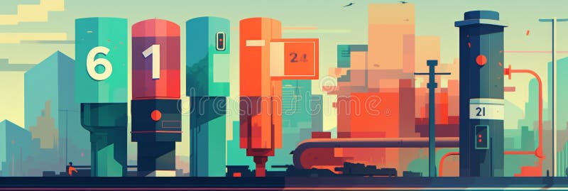 Simple and Clean Route Markers with Numbers or Letters Indicating Stops ...