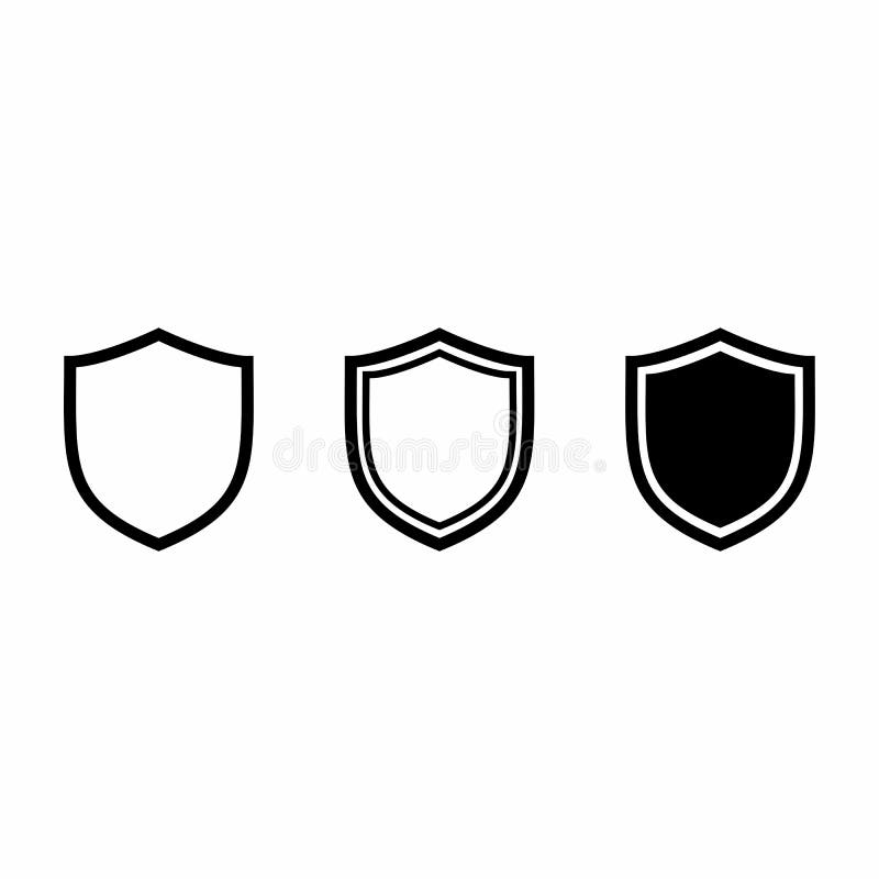 Simple and Clean Shield, Emblem, Secure Protection Vector Set Stock ...