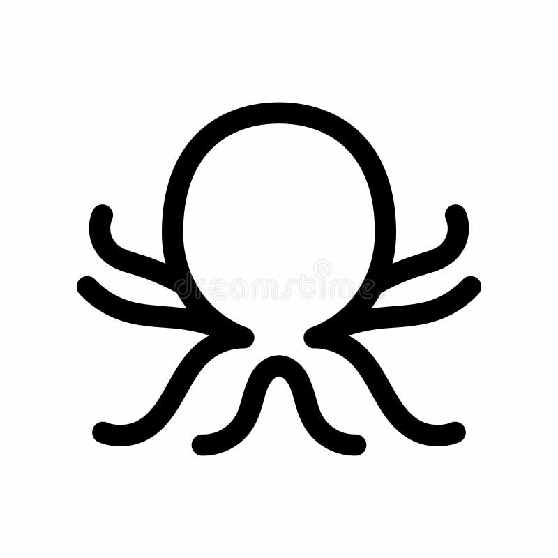 Squid Vector Icon Illustration Stock Vector - Illustration of wildlife ...