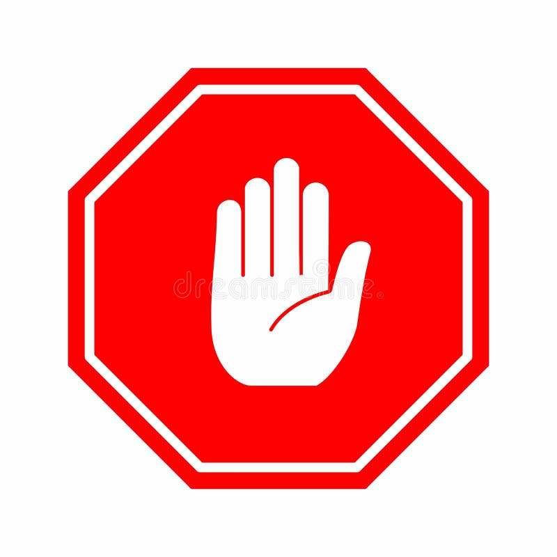 Stop Hand Sign Vector Illustration Stock Vector - Illustration of stop ...