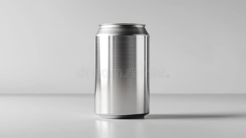 Simple Clean Unlabeled Aluminum Can Mockup on White Background for ...