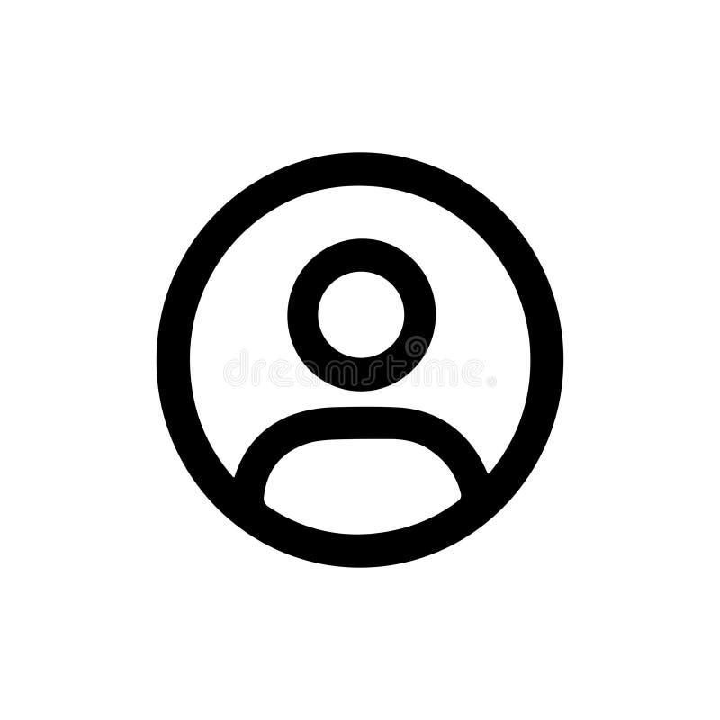 Minimalist Outline Circle Profile User Interface Element Icon Sign Stock Illustration ...