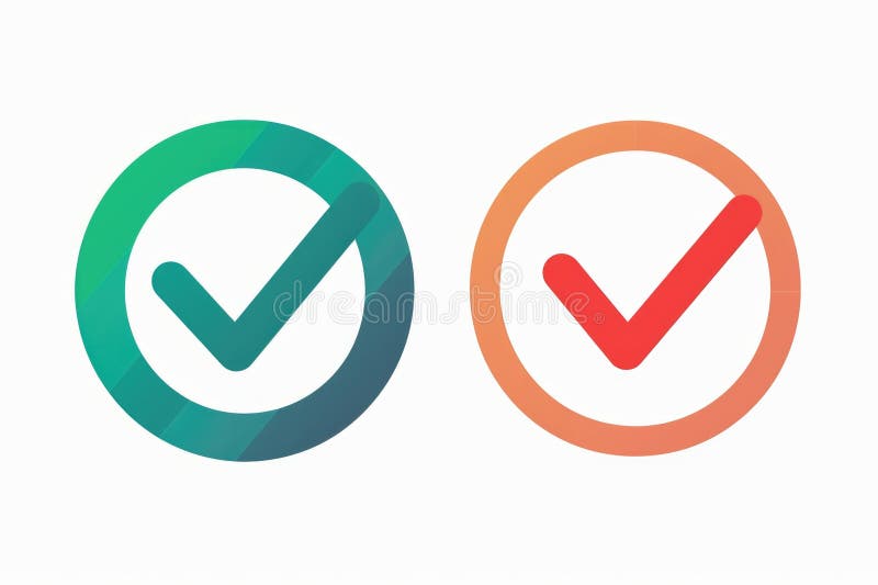 Simple and Clear Check Mark and Tick Symbol on a White Background ...