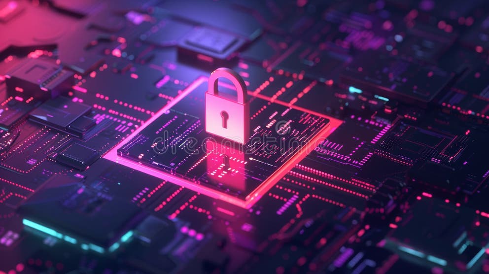 Simple and Clear Depiction of Digital Security. Stock Illustration ...