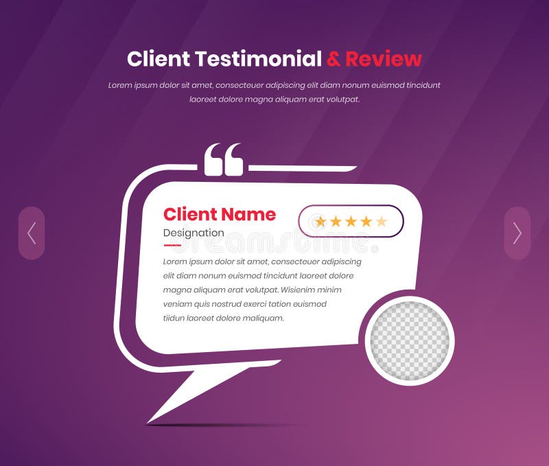 Simple Client Testimonial and Review Template with Speech Bubble Shape ...